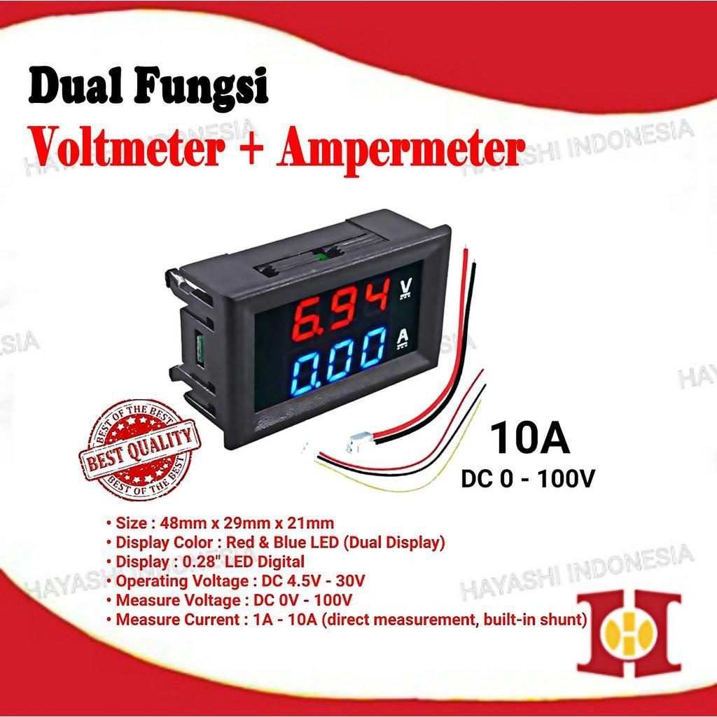 Jual Dual Volt Amp Meter Digital Ampere Meter Voltmeter 10A 0-100V Ammeter | Shopee Indonesia