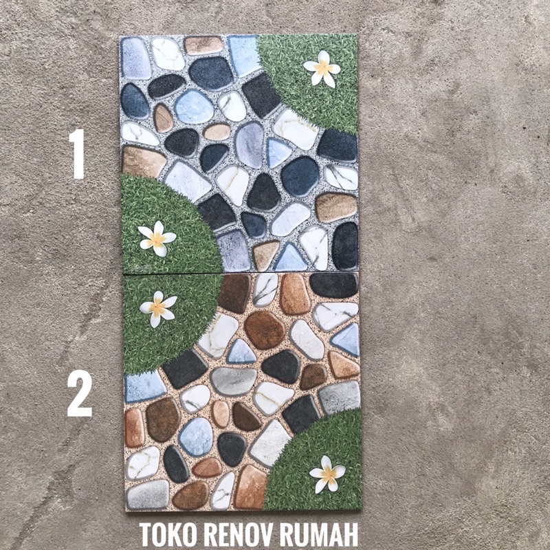 Jual keramik 40x40 motif rumput / keramik taman/ keramik garasi ...
