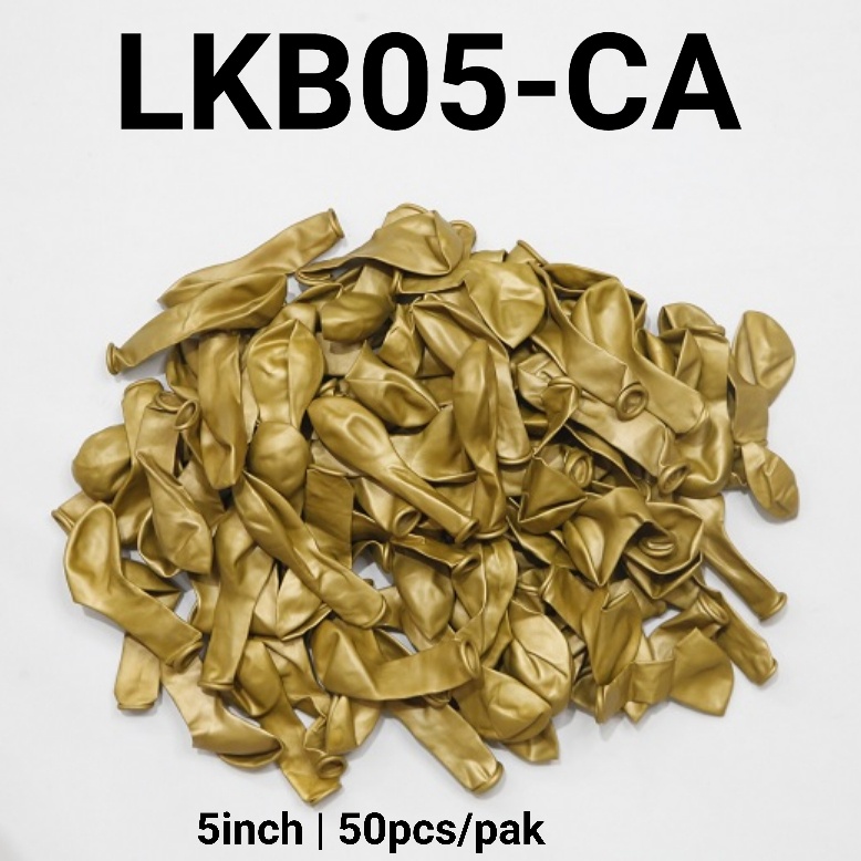 Jual LKB05-CA Balon latex 5 inch 1 pak 50 chrome tebal mengkilap gold ...