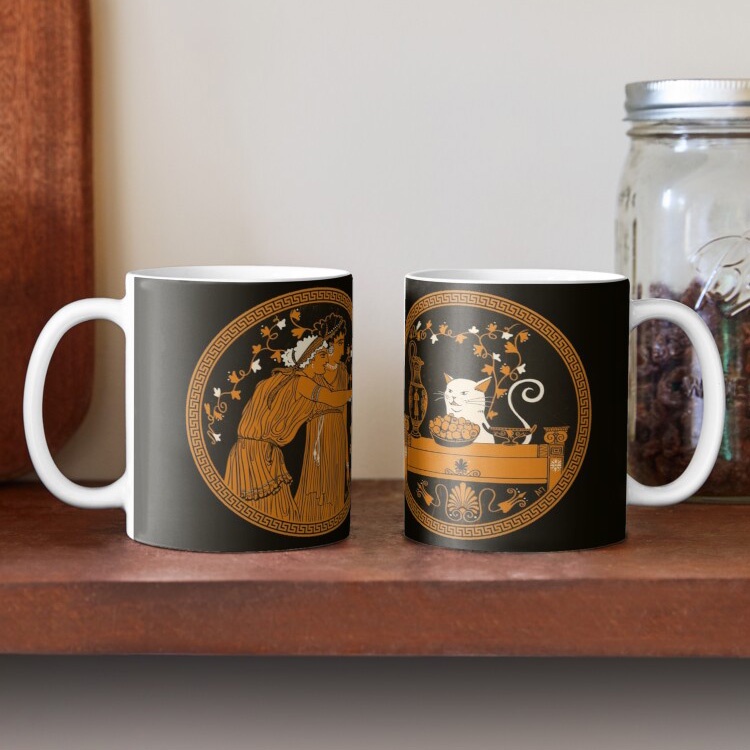 Jual Ancient Greek Vase Cat Meme Ceramics Coffee Mug | Shopee Indonesia