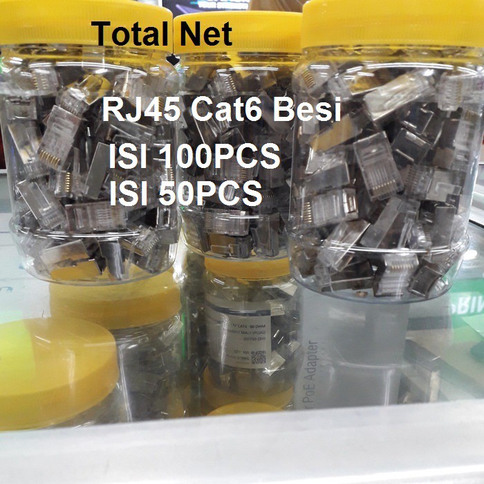 Jual Konektor Rj45 Cat6 Besi Connector RJ45 Cat6 Besi isi 100pcs | Shopee Indonesia