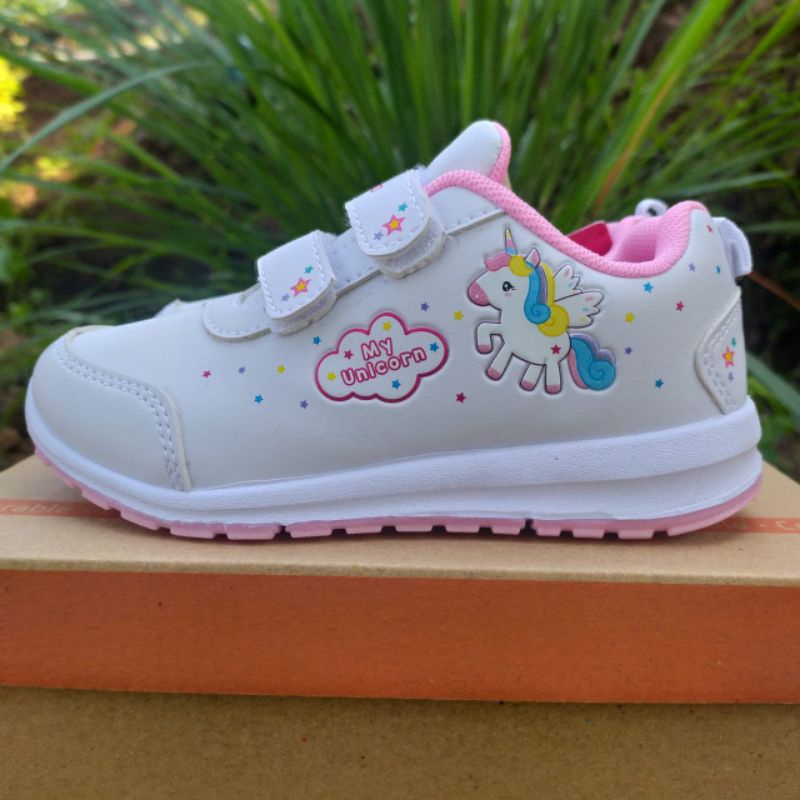 Jual Sepatu Ando Minicorn Velcro Perekat PUTIH MERAH MUDA WHITE PINK ...