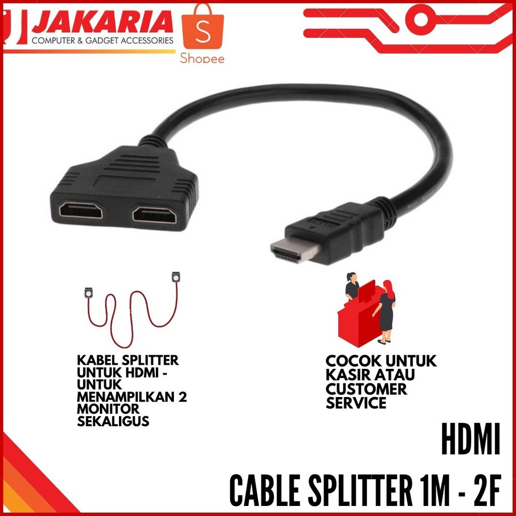 Jual HDMI Cable Splitter 1M - 2F | Shopee Indonesia