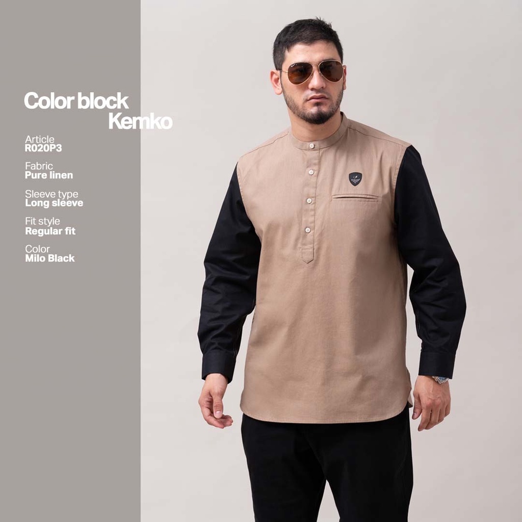 Jual Kemko Color Block SAMASE | Kemeja Lengan Panjang | Koko Polos ...