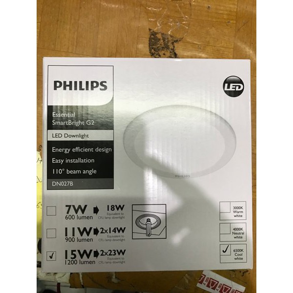 Jual LAMPU DOWNLIGHT PANEL LED PHILIPS 15W 15 W 15 WATT 15WATT 6 DN024B ...