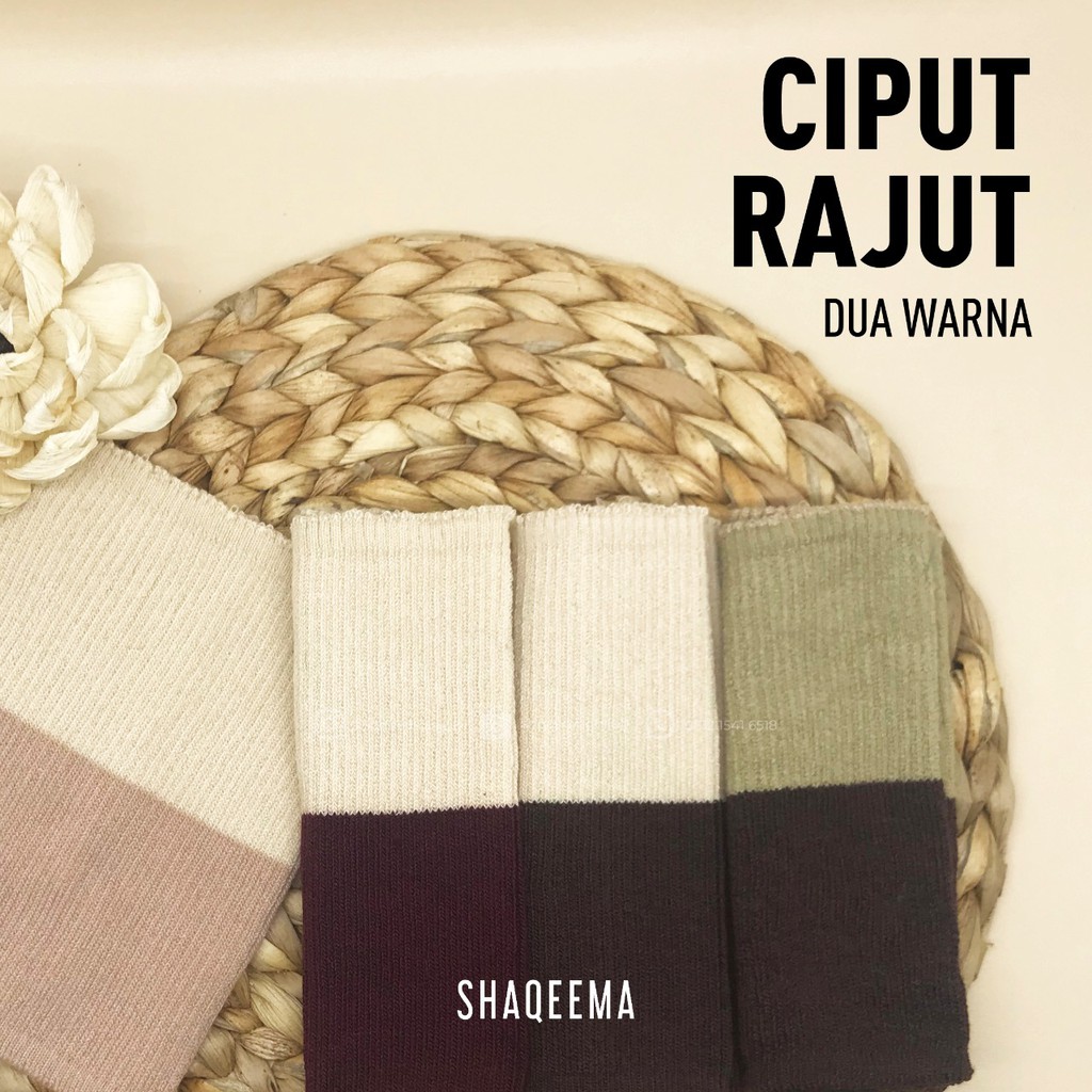 Jual Ciput Bandana Rajut Polos Dua Warna - Shaqeema Hijab (Random ...