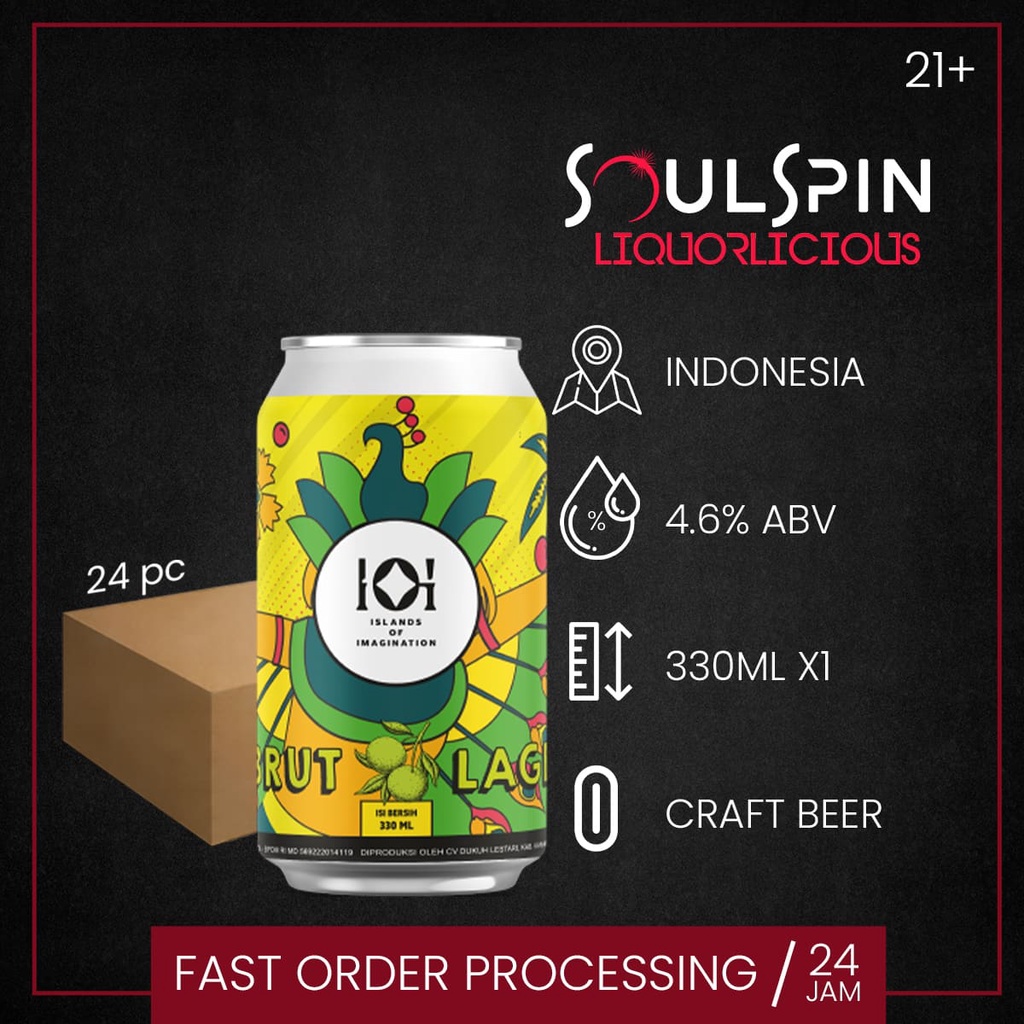 Jual IOI Brut Lager 330ml [ dus 24 kaleng ] Balinese Craft Beer Bir ...