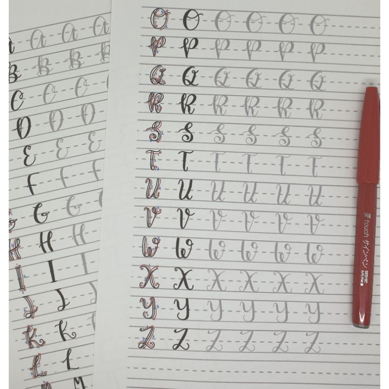 Jual Kertas Latihan Calligraphy Hand Lettering Worksheet "Fonts ...