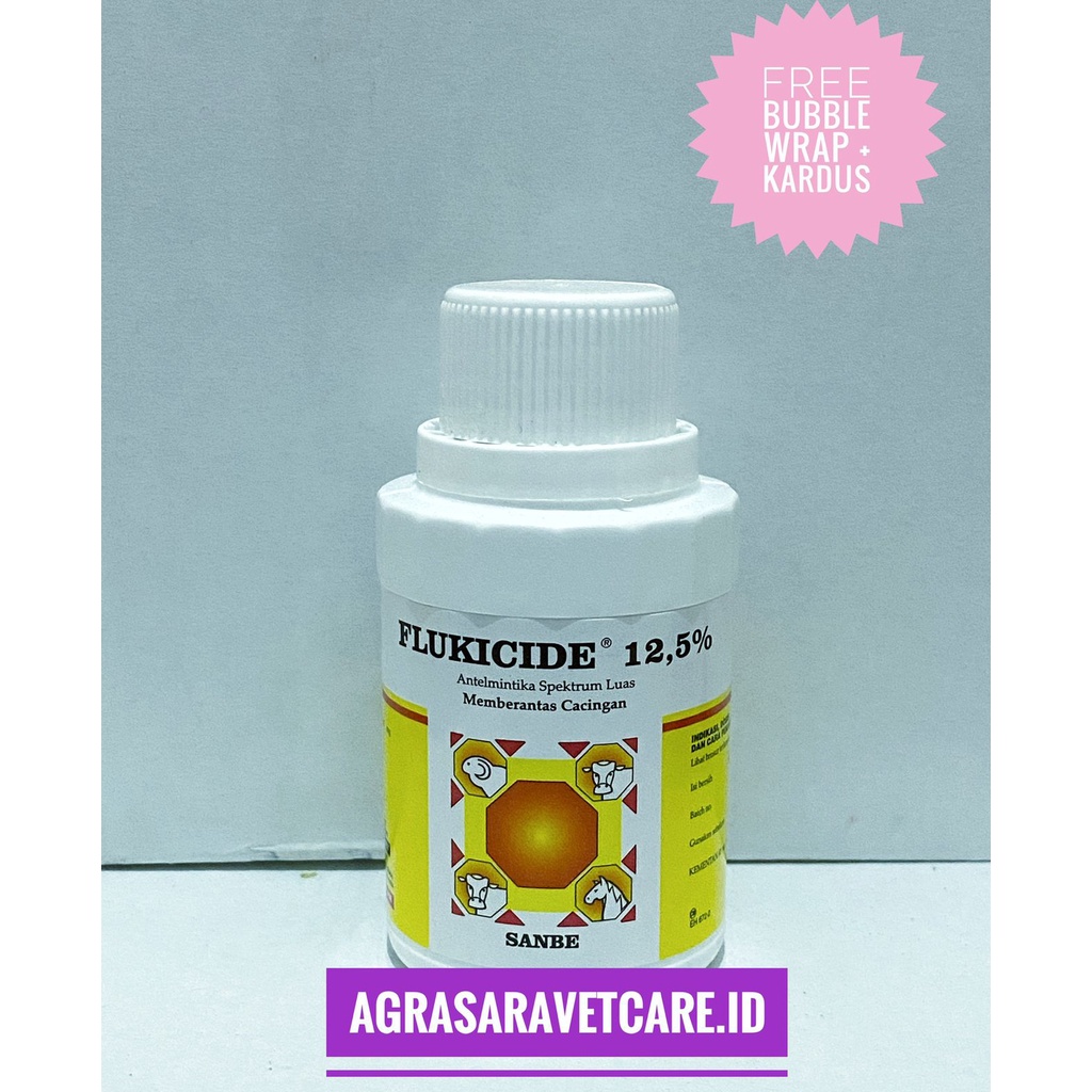 Jual FLUKICIDE 12,5% oral 100 ml- obat cacing ternak sapi kambing kuda ...