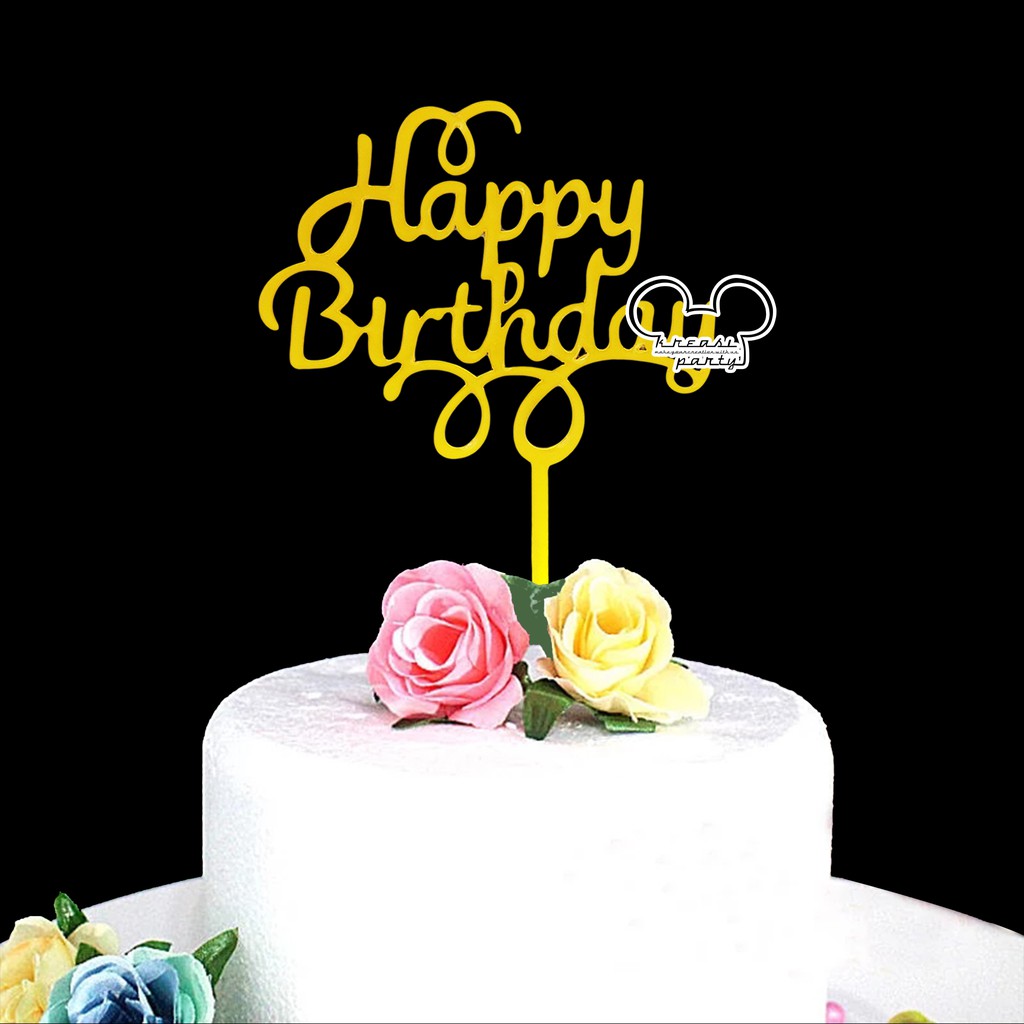 Jual Cake Topper Happy Birthday Gold #11 / Topper Cake Dekorasi Kue ...