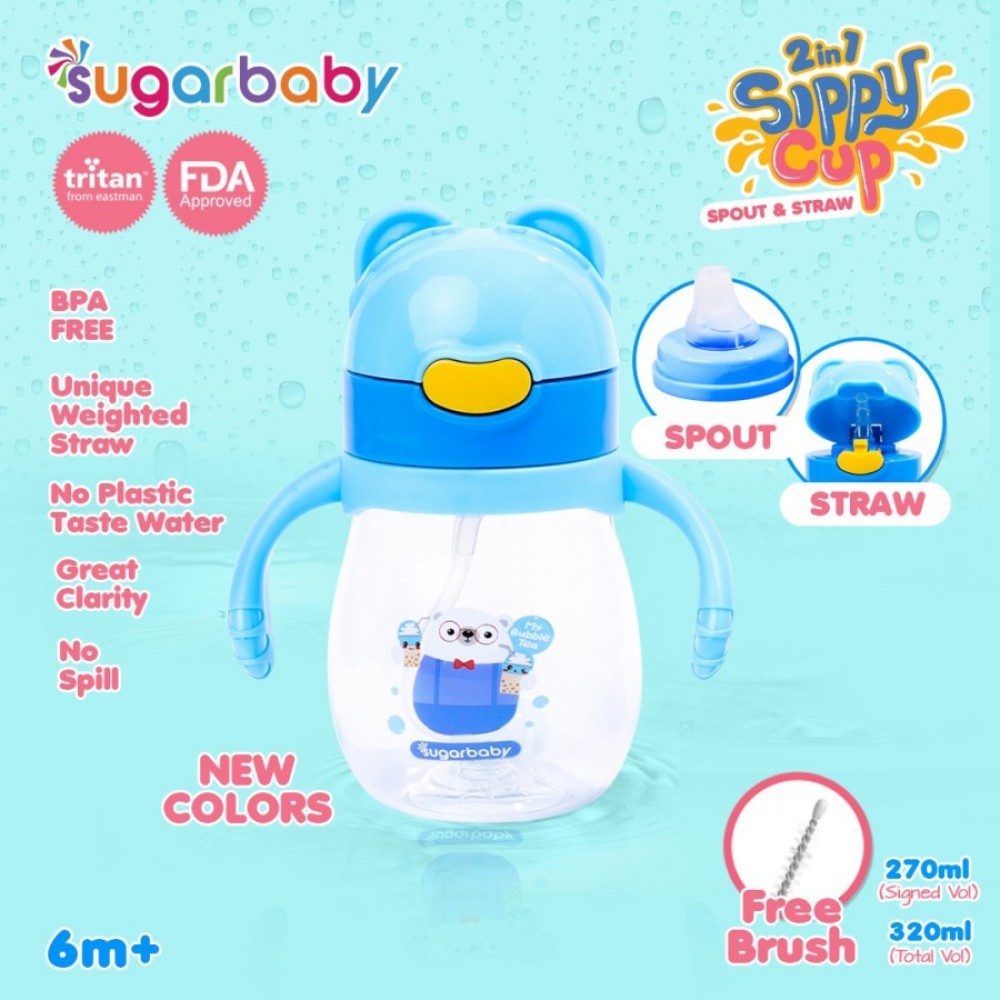 Jual Sugar Baby 2 in 1 Sippy Cup Botol Minum Anak 6m+ 270 ml - Tersedia ...
