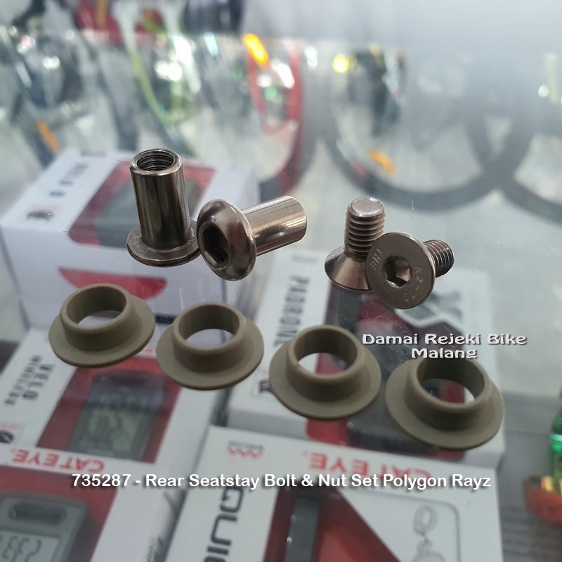 Jual Rear Seatstay Bolt & Nut Set Polygon Rayz- baut pivot belakang ...