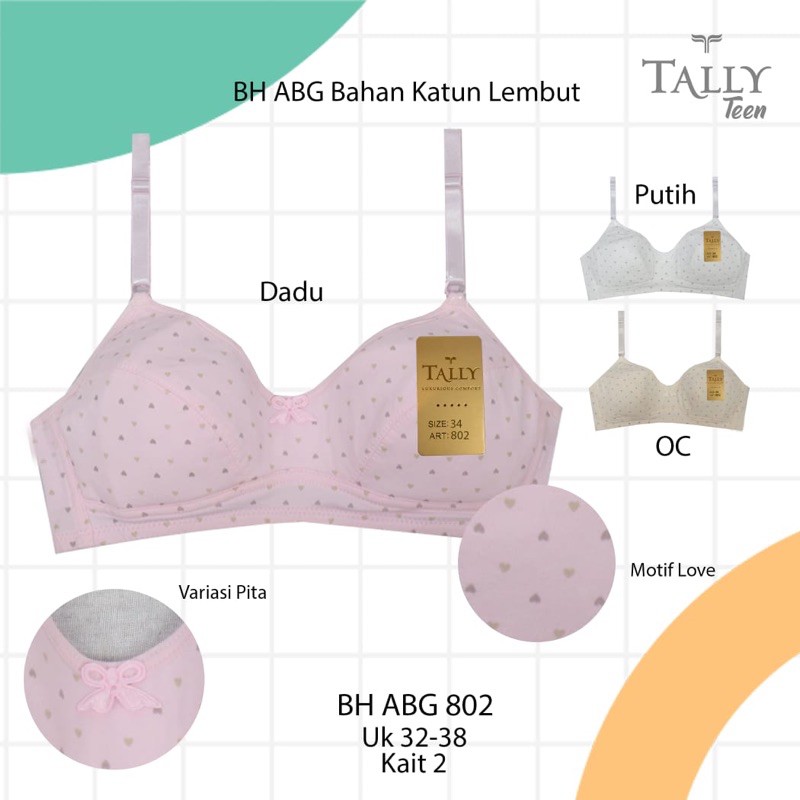 Jual TALLY BRA BH REMAJA ANAK ABG 802 I CUP A I FULL CUP | TANPA KAWAT I TANPA BUSA I KAIT 2 ...