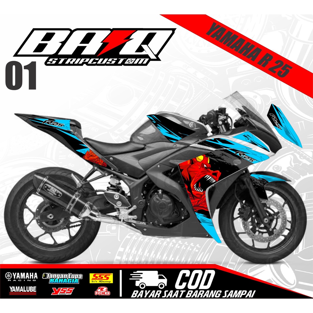 Jual Striping Stiker Yamaha R25 / Sticker Variasi Motor Yamaha R25 New ...