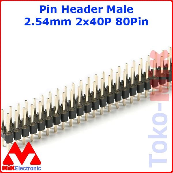 Jual PIN HEADER MALE 2.54MM 2X40 2*40 2 X 40 2 * 40 2X40P 2*40P 80PIN | Shopee Indonesia