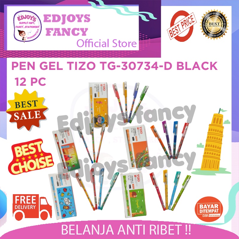 Jual Tizo Pen gel Pulpen gel Pena gel Ballpen gel tizo isi 12pc cute ...