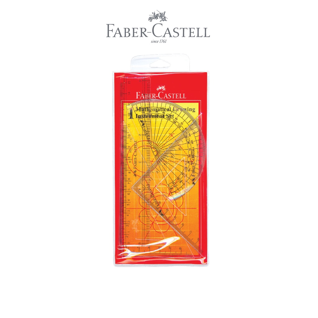 Jual Faber-Castell Mathematical Drawing Instrument Penggaris Busur ...