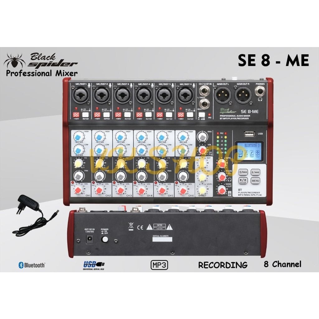 Jual MIXER AUDIO BLACKSPIDER SE 8ME / BLACK SPIDER SE 8 ME / SE8ME ...