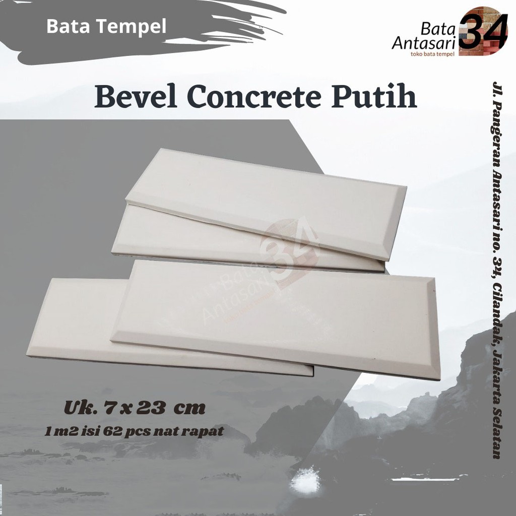 Jual Bata Tempel Bevel Concrete Putih | Shopee Indonesia