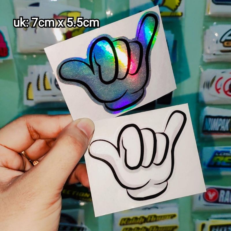Jual Sticker / stiker printing TANGAN METAL sticker distro helm dan ...