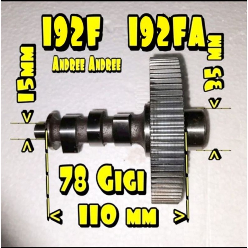 Jual DG9200SE 192F 192FA Camshaft - As Klep Genset Engine Diesel Kipor ...