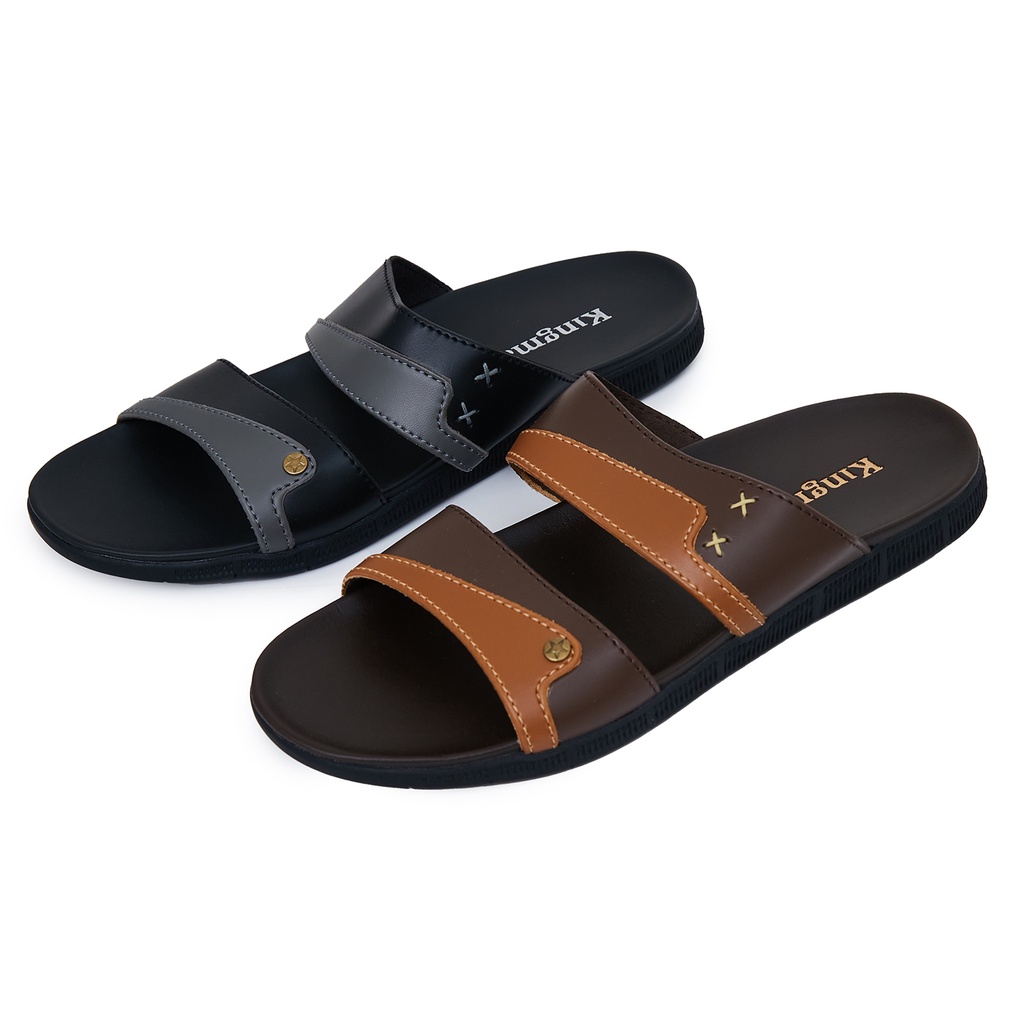 Jual KGMN Sandal Pria Dallas Stylish Terbaru Sendal Cowok Kulit Premium ...