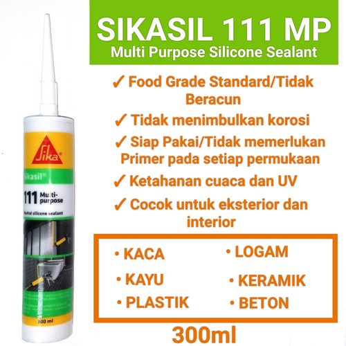 Jual Sealant Sikasil 111 Neutral / Silicone Multi Purpose 300ml | Shopee Indonesia