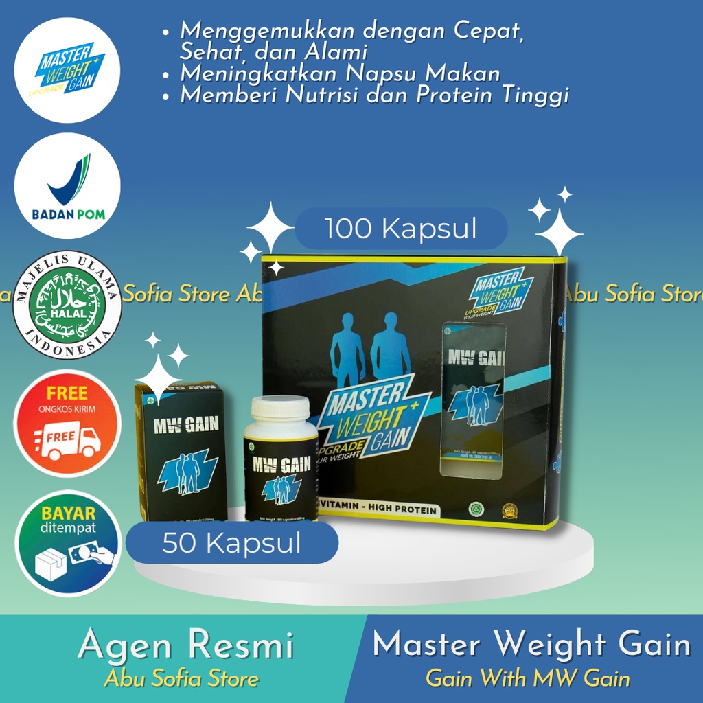 Jual Master Weight Gain MW GAIN Original Penggemuk Badan Terbaik ...