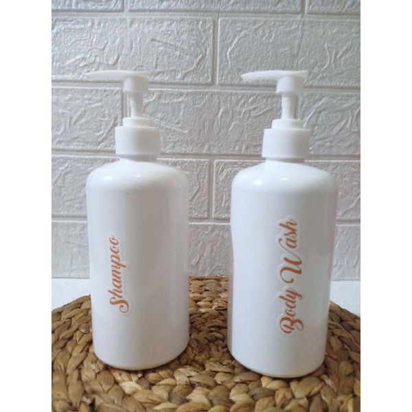Jual Refil Botol Pump 500 ml Putih Glosy Aesthetic Free Stiker Label ...