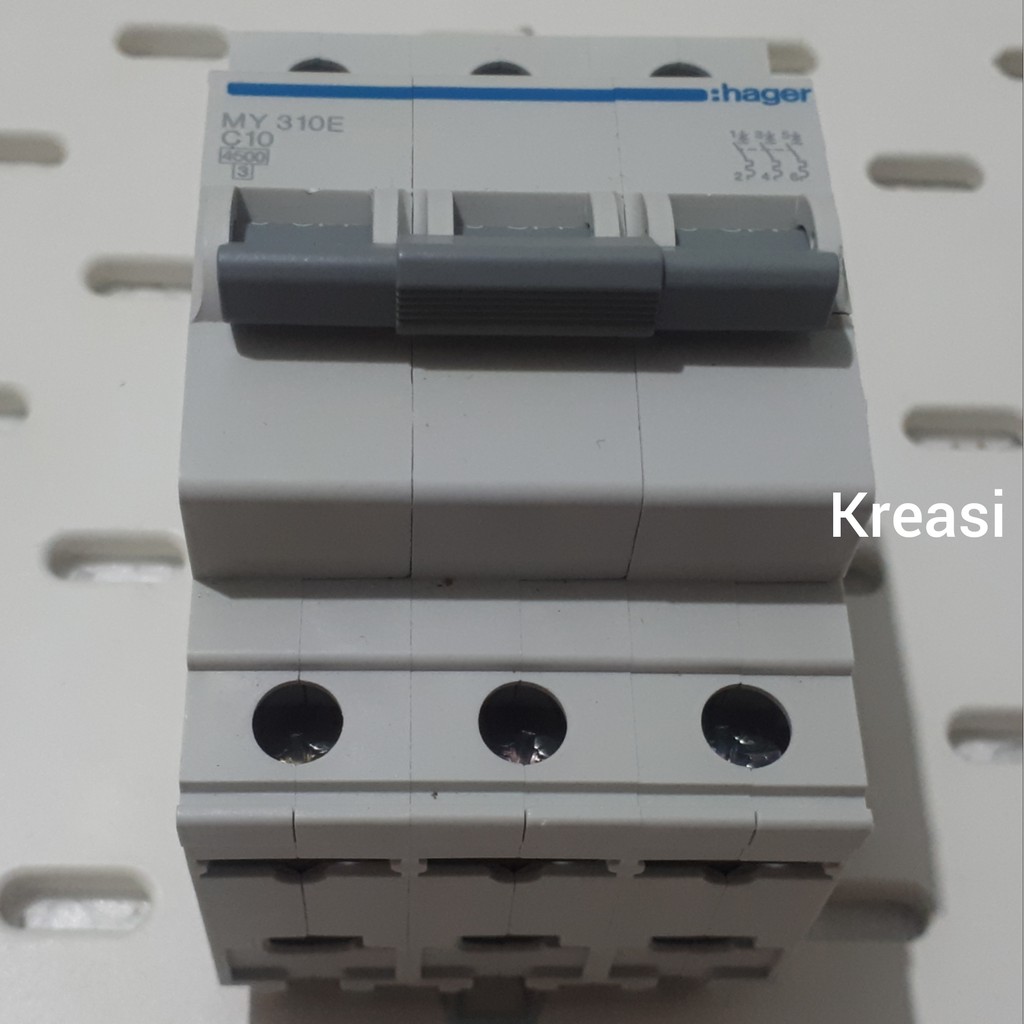 Jual MCB 3 PHASE C10 10 AMPERE MY-310E HAGER | Shopee Indonesia