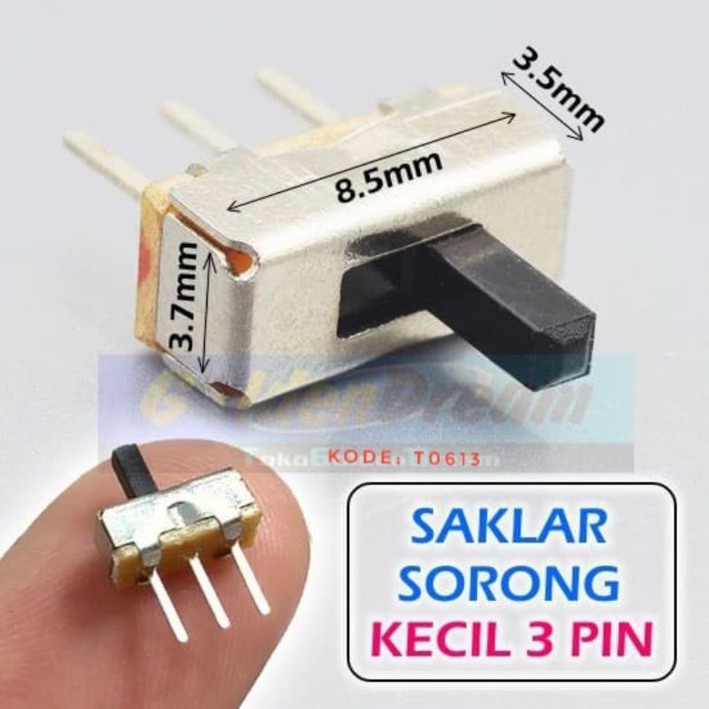 Jual Mini Toggle Saklar Micro Slide Saklar Geser 3 Pin 3P 1P2T SPDT 0.5A 50V SS-12D00 | Shopee ...
