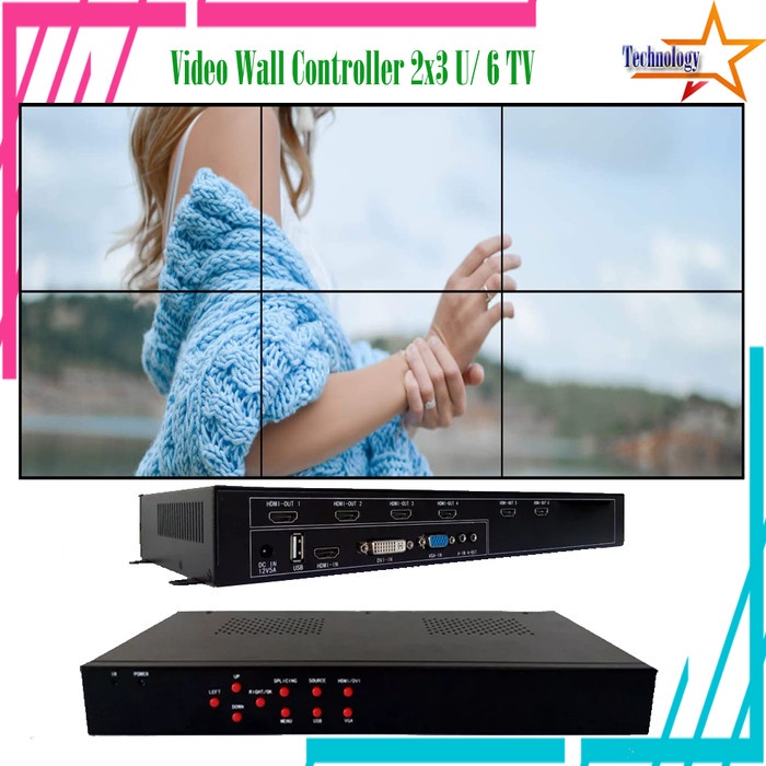 Jual HDMI Video Wall Controller 3x2 2x3 Untuk 6 TV (Jadi 1 Tampilan ...