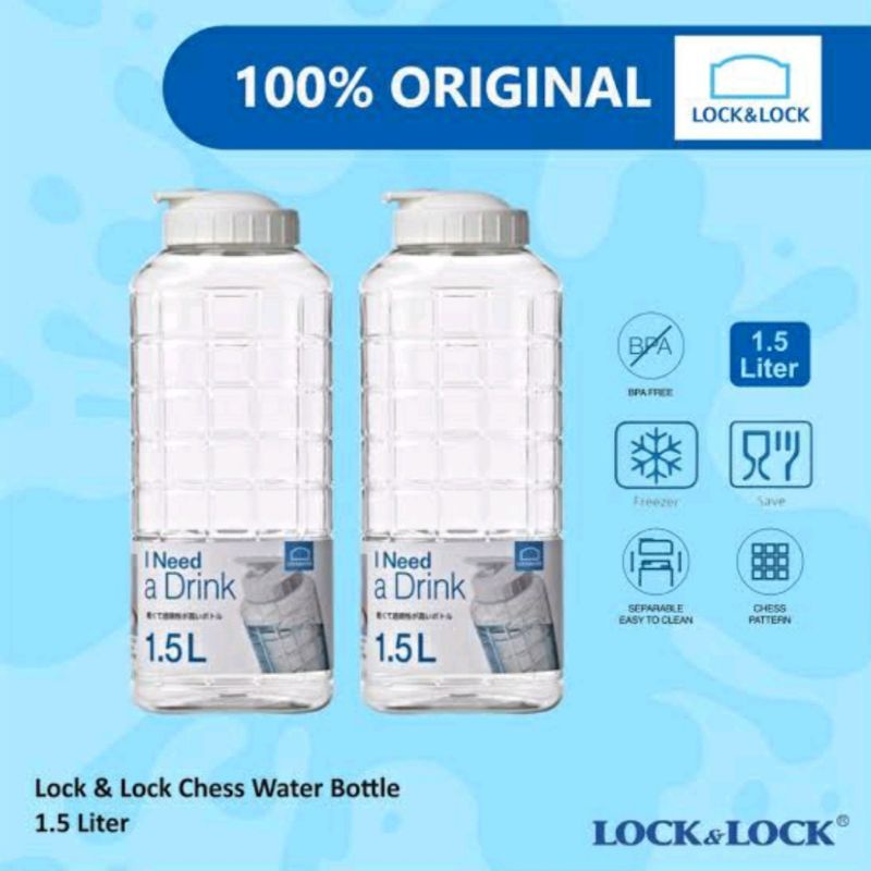 Jual PROMO MURAH Water Bottle LOCK & LOCK Clear Body as Glass Botol Air ...