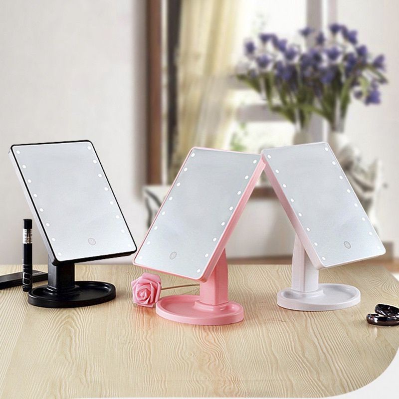 Jual Kaca Meja Rias LED Cermin Make Up Kotak Putar Folding LED Mirror ...