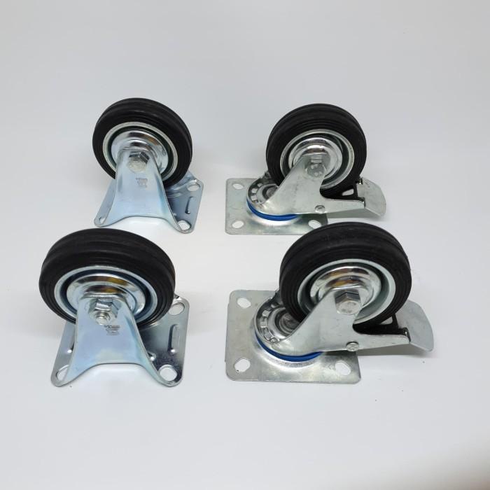 Jual Trolley Roda Etalase 3 Inch / Roda Trolley / Roda Karet (2 Rem 2 ...