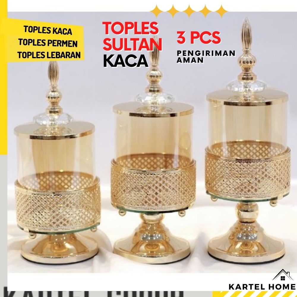 Jual HOME Toples Kristal Set Sultan Kaca Mewah Lebaran Isi 3 | Shopee Indonesia