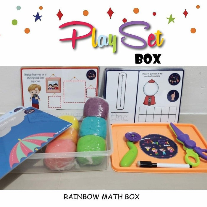 Jual mainan playset edukasi number angka bentuk shape rainbow playdough ...