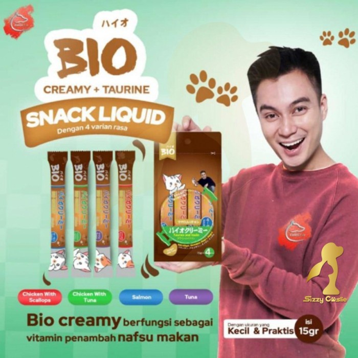 Jual KUCING-SNACK- SNACK KUCING MAKANAN BASAH BIO CREAMY TAURINE DAN ...