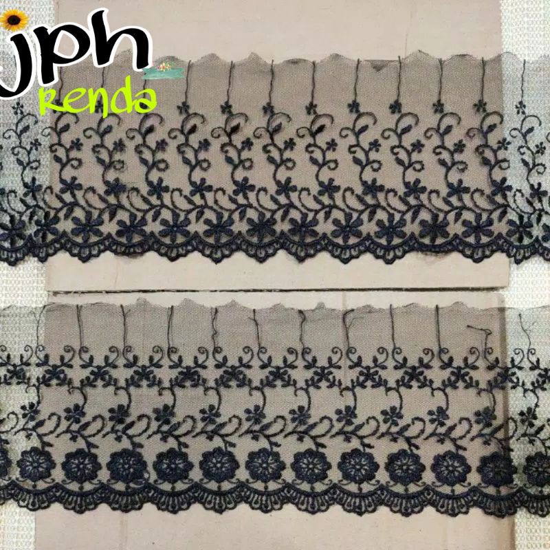 Jual Renda tile bordir, renda tile lebar 13cm, renda bordir isi 15 yard ...