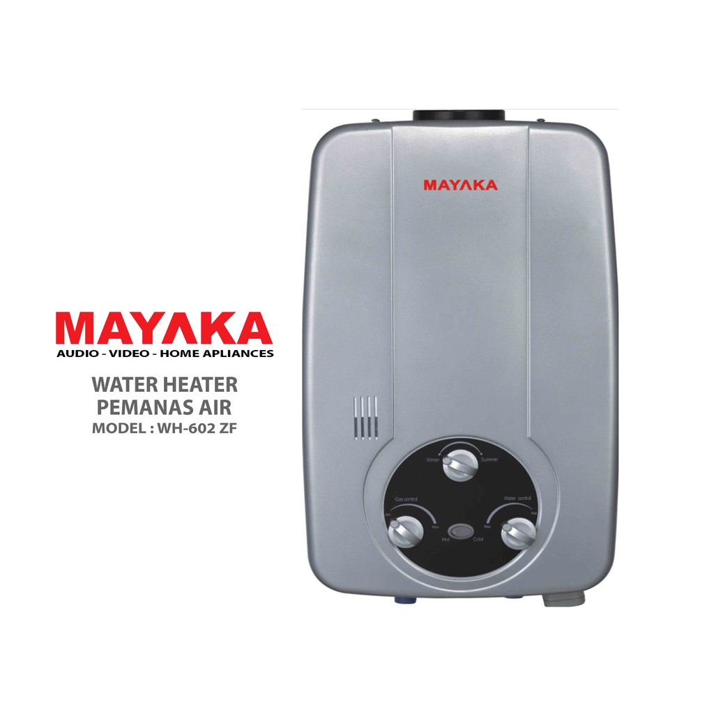 Jual Mayaka WH-602 ZF Water Heater Pemanas Air Gas LPG Putih | Shopee ...