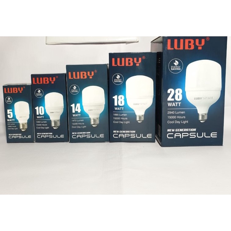 Jual Bohlam LED Putih Luby Capsule 5W 10W 14W 18W 28W Lampu LED | Shopee Indonesia