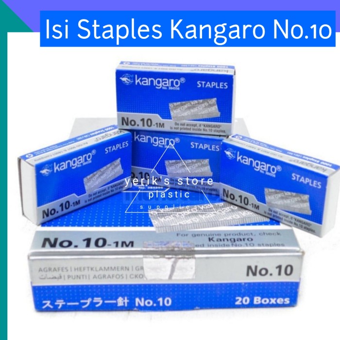 Jual Isi Staples Kangaro No.10/ Isi Staples Kertas Standard 1000 pcs ...