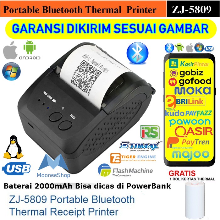 Jual Mini Printer Thermal Bluetooth Portable ZJiang 5809 Printer kasir ... Jual Mini Printer Thermal Bluetooth Portable ZJiang 5809 Printer kasir ...