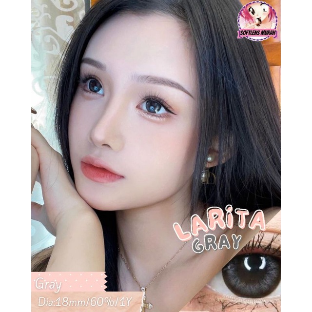 Jual Larita gray / brown Softlens 18mm 1 year big eyes effect | Shopee Indonesia