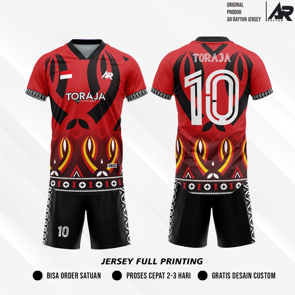 Jual Jersey Futsal/ Bola Custom Full Printing Motif Batik Toraja Baju ...