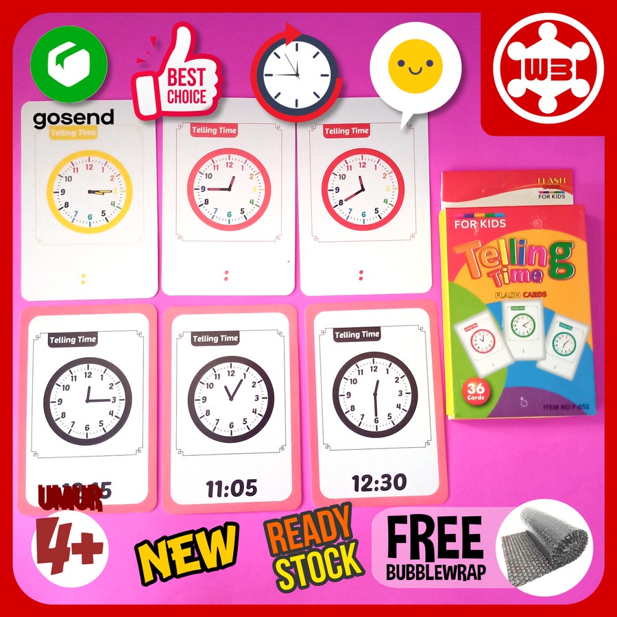 Jual Flash Card Anak Isi 36 (Colours-Animals-Shapes-Telling Time ...
