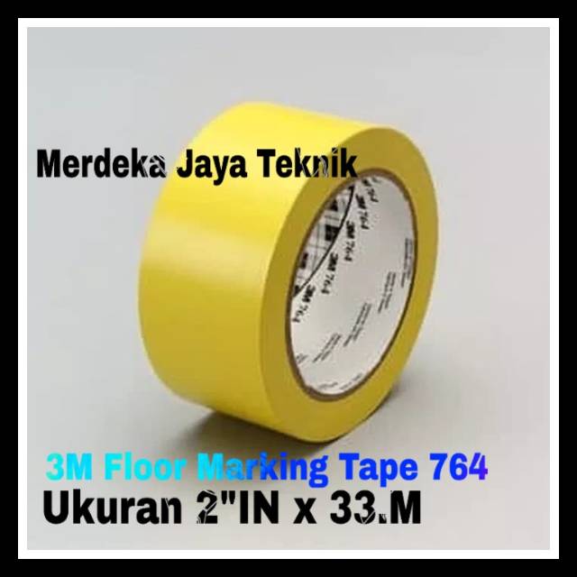 Jual Lakban Vinil Tape 764 3m Warna Kuning Floor Marking Tape Ukuran 48mm x 33.m Isolasi Lantai ...