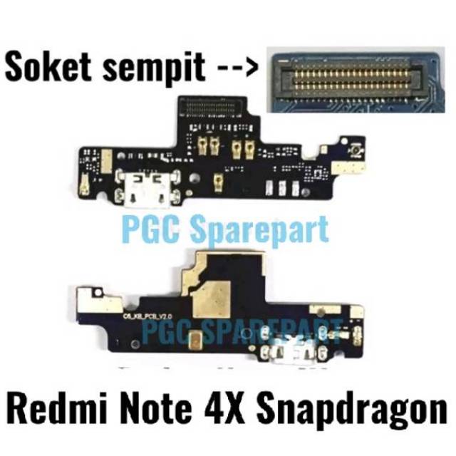 Jual Original Papan Konektor Connector Charger MIC Xiaomi Redmi Note 4X Snapdragon Soket Sempit ...