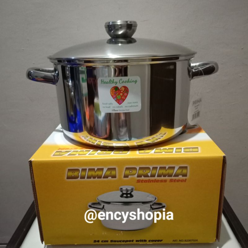 Jual PANCI BIMA PRIMA SAUCEPOT 24 CM STAINLESS 430 INOX PREMIUM ...