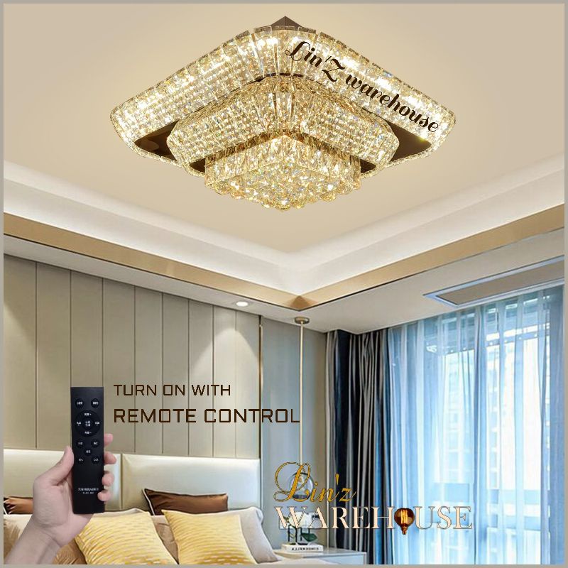 Jual Lampu plafon kristal MODERN CRYSTAL LED SQUARE REMOTE CONTROL ...